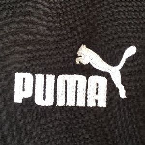 Puma | Jackets & Coats | Med Puma Black White Red Striped Athletic ...